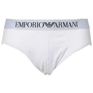 Emporio Armani Men's Stretch Cotton Brief, White, Medium