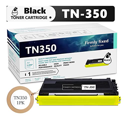 1-Pack TN350 Black Toner Cartridge Replacement for Brother DCP-7010 7020 7025 IntelliFax 2820 2910 2920 2850 MFC-7220 7225 7820 7420 7820N HL-2040 2040N 2070N 2030 2040R Printer. (Firmly Fixed)