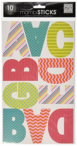 me & my BIG ideas Garde Patterned AV Alphabet Stickers, Large, 10 Sheet