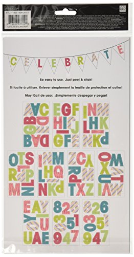 me & my BIG ideas Garde Patterned AV Alphabet Stickers, Large, 10 Sheet