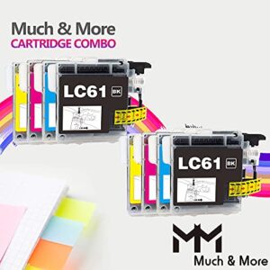 Much&More Compatible Ink Cartridge Replacement for Brother LC-61 LC61 LC 61 use for DCP-165C DCP-375CW DCP-385CW DCP-395CN MFC-6890CDW MFC-790CW Printer (2 Black, 2 Cyan, 2 Magenta, 2 Yellow) 8-Pack