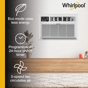 Whirlpool 14,000 BTU 230V Through-the-Wall Air Conditioner and Heater with Remote Control, Digital Display, and 24H Timer