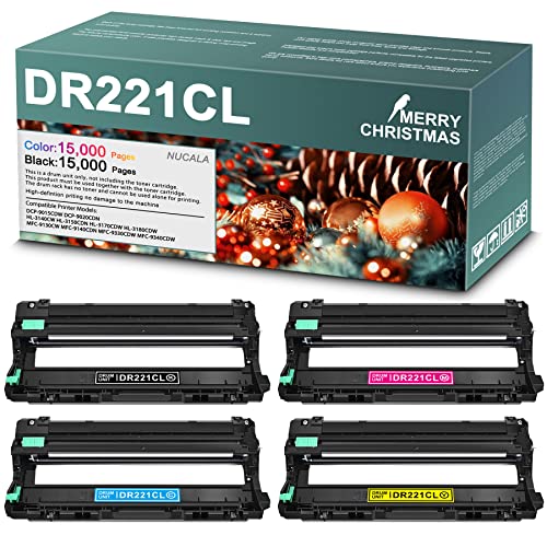 (DR-221CL) DR-221CL Drum Units (4-Pack) Black, Cyan, Magenta, Yellow: Replacement for Brother DR-221CL Drum Unit Works with HL-3140CW HL-3150CDN HL-3180CDW MFC-9130CW MFC-9140CDN Printer