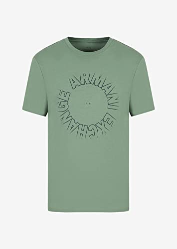 A|X ARMANI EXCHANGE Men's Exchange Circle Armani Logo Tee, Duck Green, XX-Large