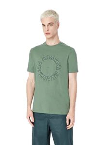 a|x armani exchange men’s exchange circle armani logo tee, duck green, xx-large