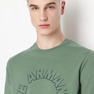 A|X ARMANI EXCHANGE Men's Exchange Circle Armani Logo Tee, Duck Green, XX-Large