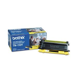 brother tn110y original toner cartridge, yellow – in retail packaging