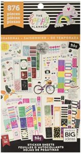 me & my big ideas sticker value pack – the happy planner scrapbooking supplies – all in a season theme – multi-color & gold foil – great for projects & albums – 30 sheets, 876 stickers total