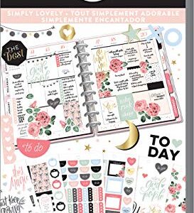 me & my BIG ideas Sticker Value Pack - The Happy Planner Scrapbooking Supplies - Simply Lovely Theme - Multi-Color & Gold Foil - Great for Projects & Albums - 30 Sheets, 813 Stickers Total