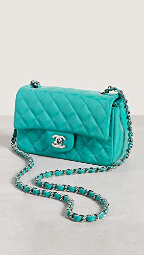 CHANEL Women's Pre-Loved Green Patent Rectangular Flap Bag, Green, One Size