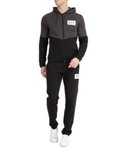 emporio armani ea7 men tracksuit black – grey m