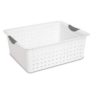 sterilite no.16268006 large white ultra basket,white with titanium inserts