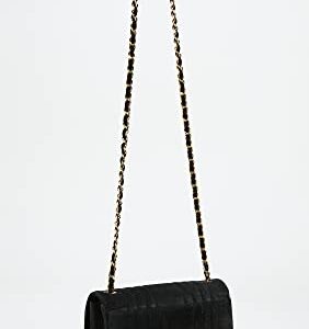 CHANEL Women's Pre-Loved Black Suede Vertical Flap 9", Black, One Size