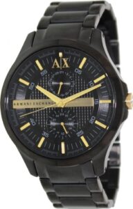 a|x armani exchange a|x men’s black watch