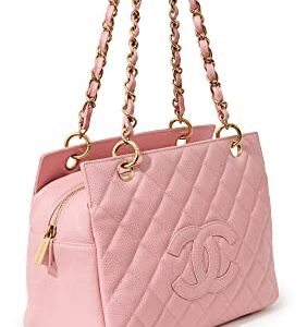 CHANEL Women's Pre-Loved Petite Timeless Tote, Caviar, Pink, One Size