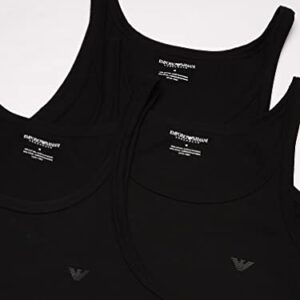 Emporio Armani Men's 3-Pack Tank Top Regular Fit, Black, Large