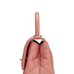 CHANEL, Pre-Loved Pink Quilted Caviar Coco Handle Bag Mini, Pink