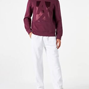 A|X ARMANI EXCHANGE Men's Silked Logo Pullover Sweatshirt, Grape Wine, M