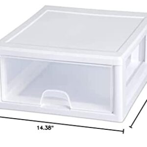 Sterilite 23018006 16 Quart Stacking Drawer, Clear