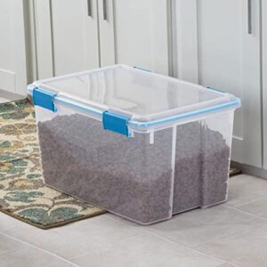 Sterilite 54 Quart Clear Plastic Stackable Storage Container Box Bin with Air Tight Gasket Seal Latching Lid Long Term Organizing Solution, 12 Pack