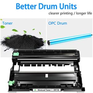 NineLeaf Compatible Drum Unit Replacement for Brother DR730 DR-730 DCP-L2550DW HL-L2350DW HL-L2370DW HL-L2390DW HL-L2395DW MFC-L2710DW MFC-L2750DW MFC-L2750DW XL Printer (Black,1 Pack)