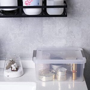 Citylife 6 Packs Small Storage Bins with Lids 3.2 QT Plastic Storage Containers for Organizing Stackable Clear Storage Boxes