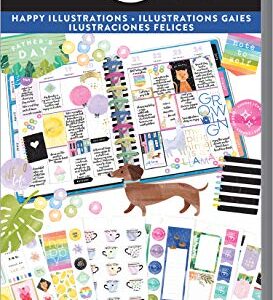 me & my BIG ideas Sticker Value Pack - The Happy Planner Scrapbooking Supplies - Happy Illustrations Theme - Multi-Color - Great for Projects, Scrapbooks & Albums - 30 Sheets, 521 Stickers Total