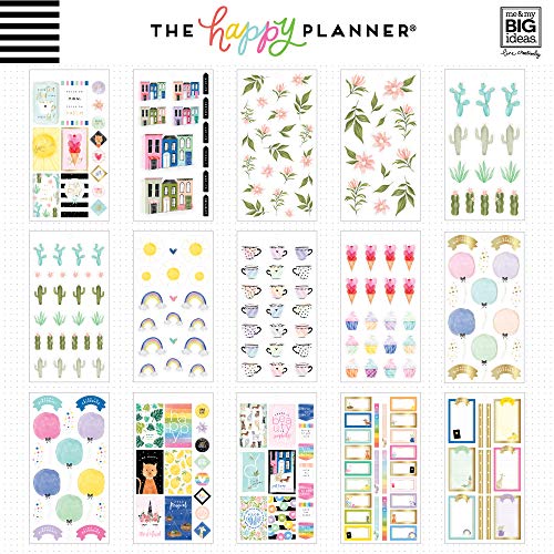 me & my BIG ideas Sticker Value Pack - The Happy Planner Scrapbooking Supplies - Happy Illustrations Theme - Multi-Color - Great for Projects, Scrapbooks & Albums - 30 Sheets, 521 Stickers Total