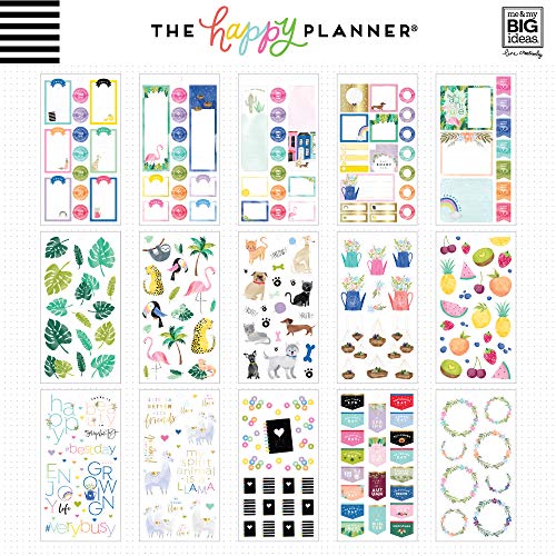 me & my BIG ideas Sticker Value Pack - The Happy Planner Scrapbooking Supplies - Happy Illustrations Theme - Multi-Color - Great for Projects, Scrapbooks & Albums - 30 Sheets, 521 Stickers Total