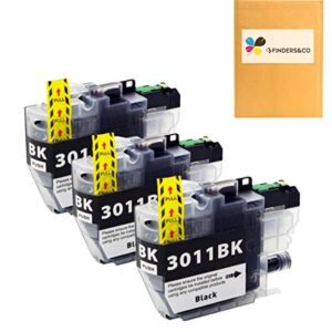 lc3011bk black ink cartridge replacement for brother lc 3011 lc3011xl ink compatible with brother mfc-j491dw mfc-j497dw mfc-j690dw mfc-j895dw printer (3bk)