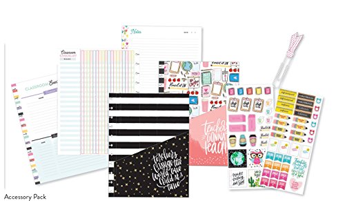 me & my BIG ideas Teacher Accessory Pack - The Happy Planner Scrapbooking Supplies - School Year Bundle - Pocket Folders, Classroom Checklists, Note Sheets, Stickers & Paper Clip - Big Size