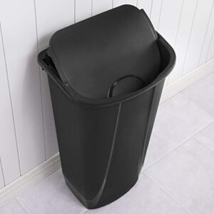 Sterilite 10939006 11 Gallon/42 Liter SwingTop Wastebasket, Black, 6-Pack