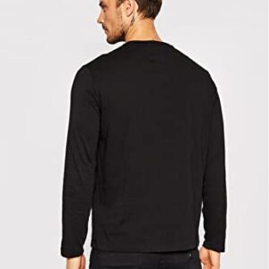 A|X ARMANI EXCHANGE Men's Icon Chest Graphic Long Sleeve T-Shirt, Black, XL