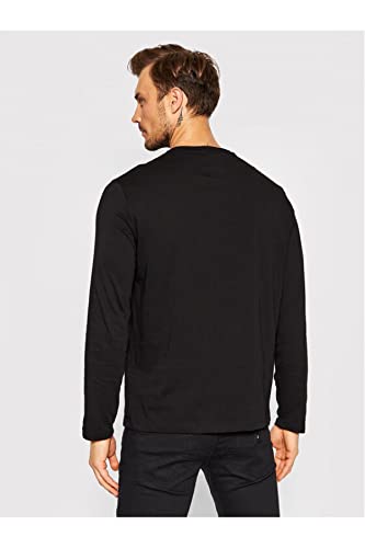 A|X ARMANI EXCHANGE Men's Icon Chest Graphic Long Sleeve T-Shirt, Black, XL