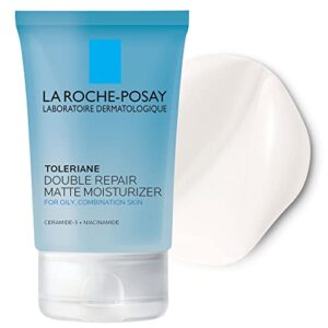 la roche-posay toleriane double repair matte face moisturizer, daily gel moisturizer for oily skin control with niacinamide, oil-free, non-comedogenic, moisturizing for sensitive skin