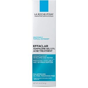 La Roche-Posay Effaclar Adapalene Gel 0.1% Acne Treatment, Prescription-Strength Topical Retinoid Cream For Face, Helps Clear and Prevent Acne and Clogged Pores