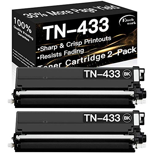 Etechwork Compatible Toner Cartridges Replacement for Brother TN433BK TN433 TN-433 Toners use with Brother HL-L8260CDW HL-L8360CDW MFC-L8610CDW MFC-L8900CDW Printer (Black, 2-Pack)