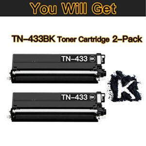 Etechwork Compatible Toner Cartridges Replacement for Brother TN433BK TN433 TN-433 Toners use with Brother HL-L8260CDW HL-L8360CDW MFC-L8610CDW MFC-L8900CDW Printer (Black, 2-Pack)