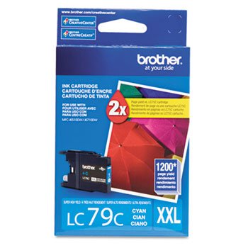 Brother Genuine Brand Name, OEM LC79C EXTRA High Yield Cyan Inkjet Cartridge (1.2K YLD) for MFC-J6710DW, MFC-J6910DW  Printers