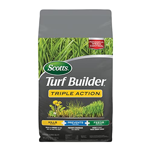 Scotts Turf Builder Triple Action1 - Combination Weed Control, Weed Preventer, and Fertilizer, 11.31 lbs., 4,000 sq. ft.