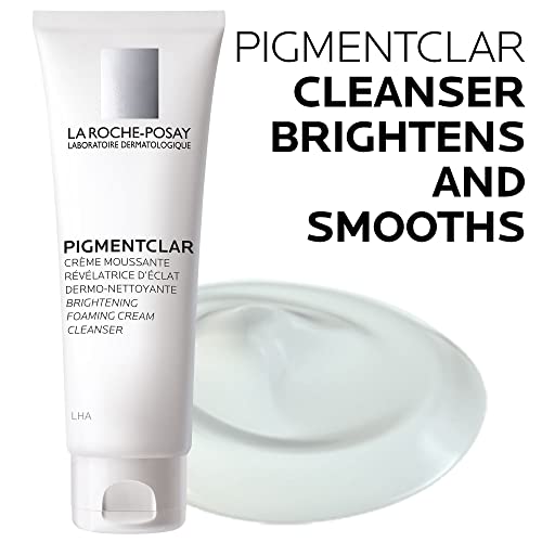 La Roche-Posay Pigmentclar Brightening Face Cleanser, Exfoliating Face Wash with LHAs, Dark Spot Remover and Skin Tone Brightening, Fragrance Free Foaming Cream Cleanser