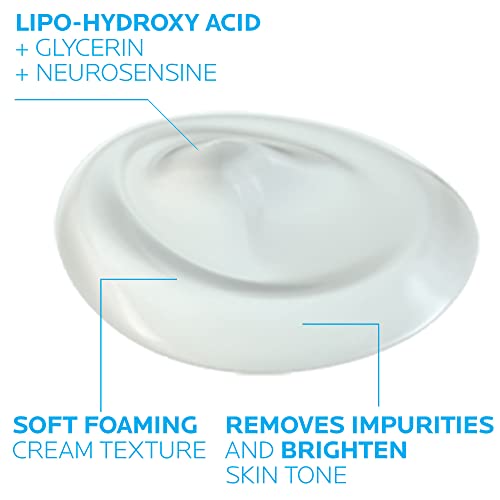 La Roche-Posay Pigmentclar Brightening Face Cleanser, Exfoliating Face Wash with LHAs, Dark Spot Remover and Skin Tone Brightening, Fragrance Free Foaming Cream Cleanser