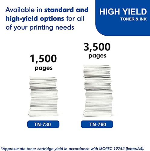 BIGSPCE Standard Yield Toner Cartridge, TN730 , Replacement for Brother TN-730 Black Toner, Page Yield Up to 1,500 Pages,1 Pack