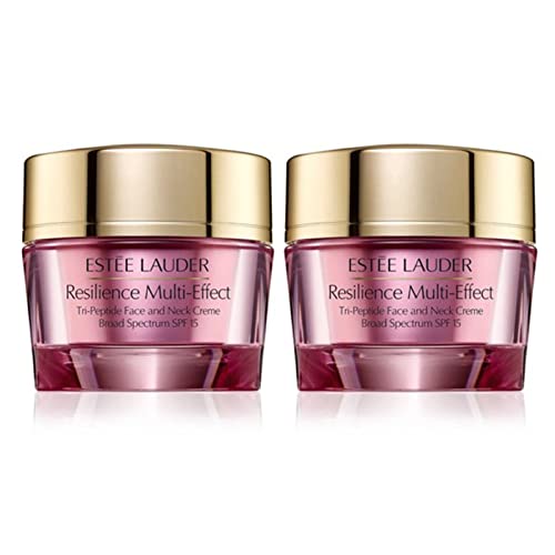 Estee Lauder Resilience Multi-Effect Tri-Peptide Face and Neck Creme SPF 15 For Normal/Combination Skin 1.0 oz/30 ml Duo (Total 2.0 oz/60 ml) Set