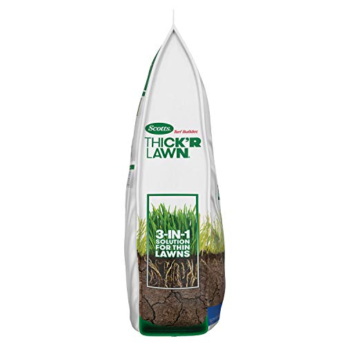 Scotts Turf Builder Thick'R Lawn Grass Seed, Fertilizer and Soil Improver for Sun & Shade, 40 lbs.