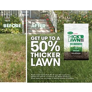 Scotts Turf Builder Thick'R Lawn Grass Seed, Fertilizer and Soil Improver for Sun & Shade, 40 lbs.