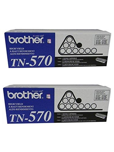 Genuine Brother TN570 (TN-570) High Yield Black Toner Cartridge 2-Pack