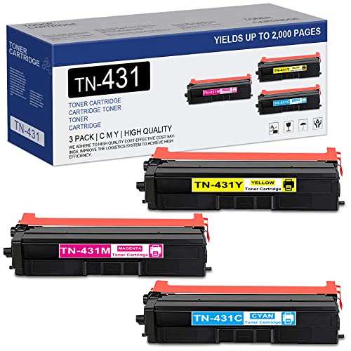 ALUMUINK Compatible TN-431C TN-431M TN-431Y Toner Cartridge Replacement for Brother TN4313PK HL-L8260CDW L8360CDW L8360CDWT DCP-L8410CDW MFC-L8610CDW Printer (Cyan Magenta Yellow, 3-Pack)