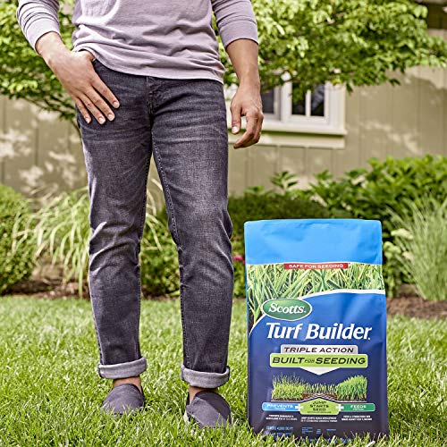 Scotts Turf Builder Triple Action Built For Seeding: Covers 4,000 sq. ft., Feeds New Grass, Lawn Weed Control, Prevents Crabgrass & Dandelions, 17.2 lbs.