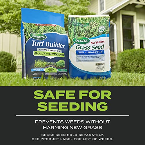 Scotts Turf Builder Triple Action Built For Seeding: Covers 4,000 sq. ft., Feeds New Grass, Lawn Weed Control, Prevents Crabgrass & Dandelions, 17.2 lbs.